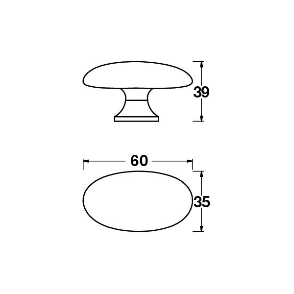 IVA JR Düğme kulp antik bronz 60mm - Özgüven İnşaat